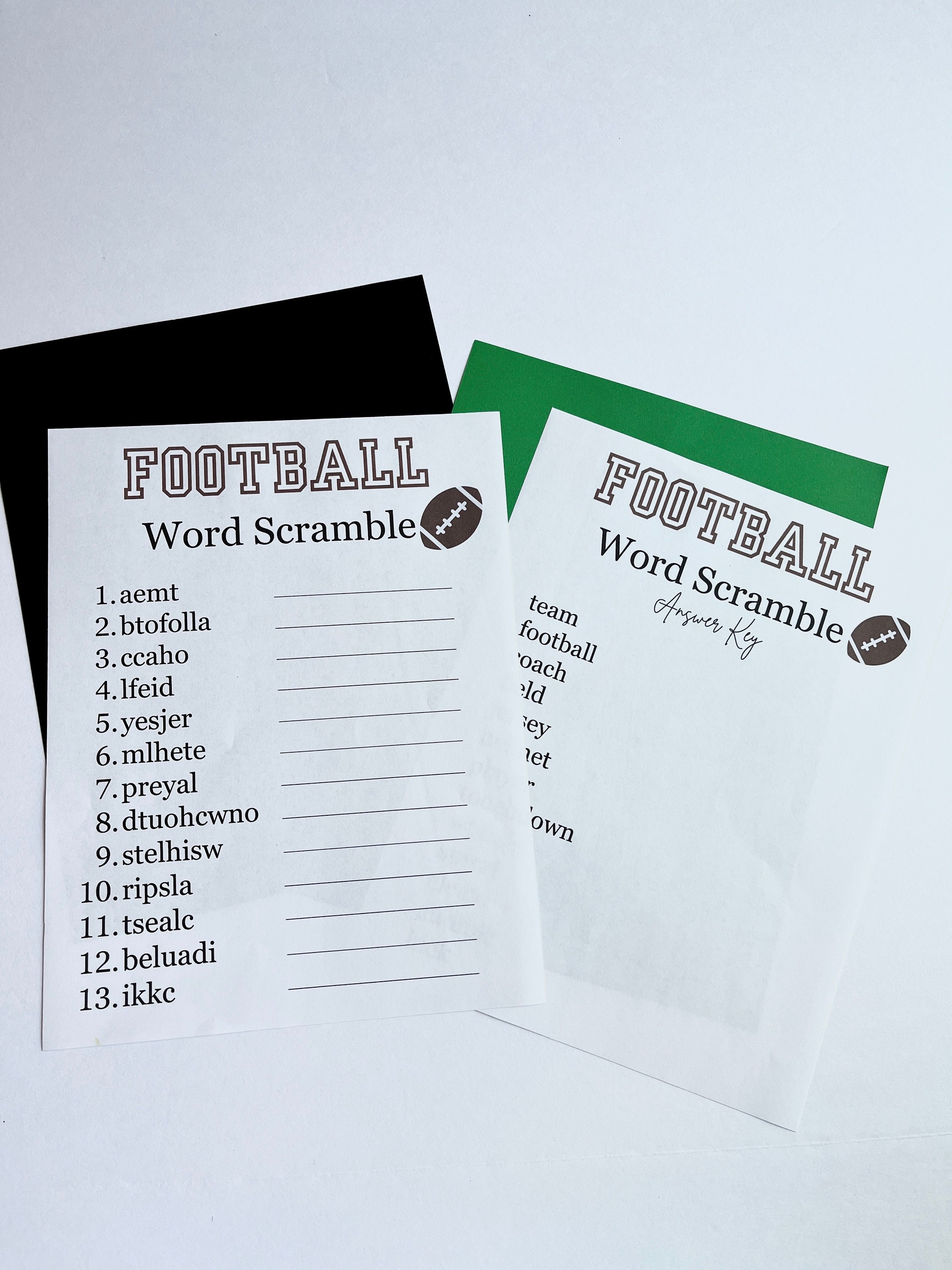 Football Word Scramble, Printable Football Party Game for Kids, Teens ...