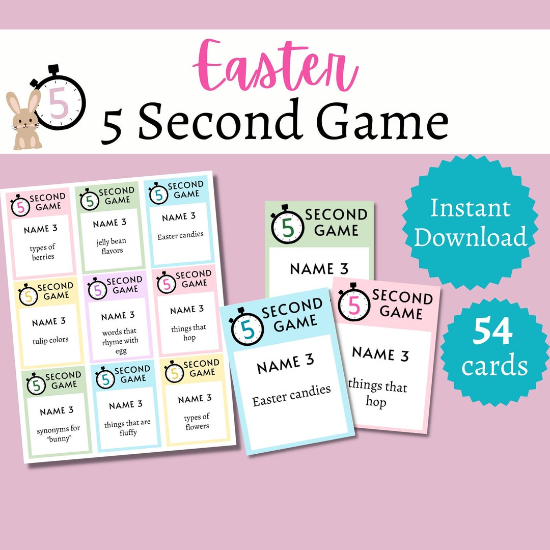Easter 5 Seconds Game Easter Games For Adults Easter Games Etsy Easter 5 Seconds Game Easter Games For Adults Easter Games Etsy