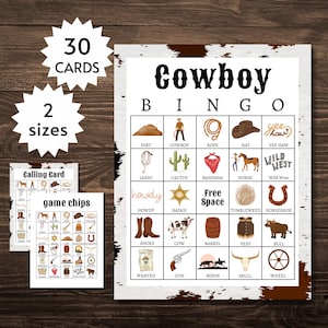 Cowboy Bingo Cards, Printable Wild West Party Game for Kids, Teens, and ...