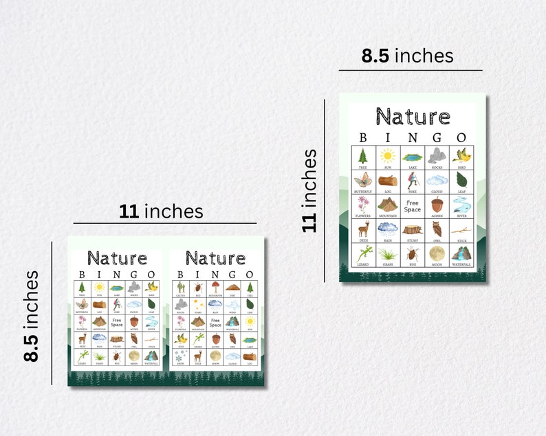 Nature Bingo Cards, Printable Outdoor Activity, Camping Game for Kids ...