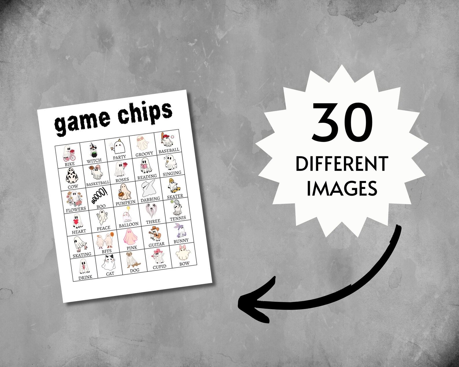 Ghost Bingo Cards, Halloween Party Game for Kids, Teens, and Adults ...