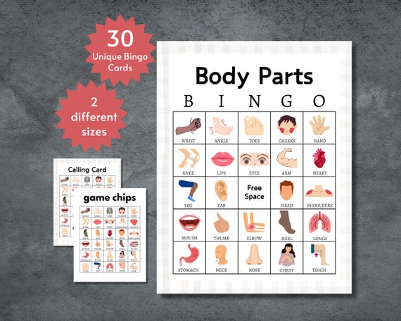 Human Body Printable Bingo Cards - Learn Anatomy While Playing!