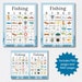 Fishing Bingo Cards, Fishing Birthday Party Game for Kids and Adults ...