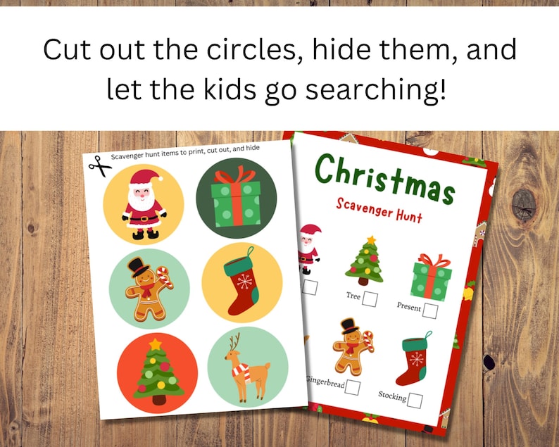 Christmas Scavenger Hunt for Kids, Printable Holiday Party Game for ...