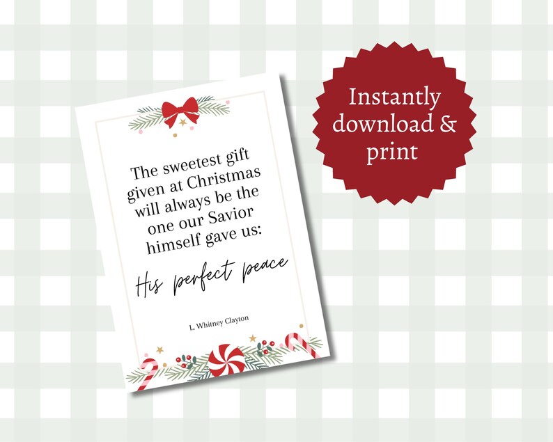 LDS Christmas Quote Cards, Printable Latter-day Saint Holiday Handouts ...