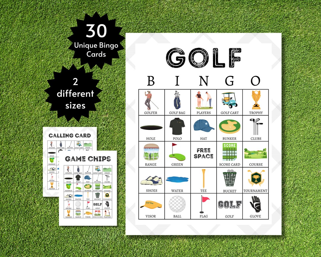 Golf Bingo Cards, Printable Golf Party Game for Kids, Teens, and Adults ...