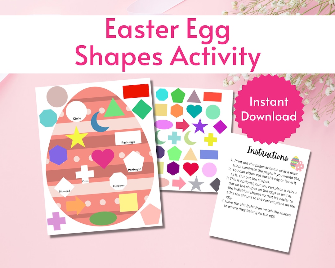 Easter Egg Shapes Activity for Kids, Printable Easter Learning Game for ...
