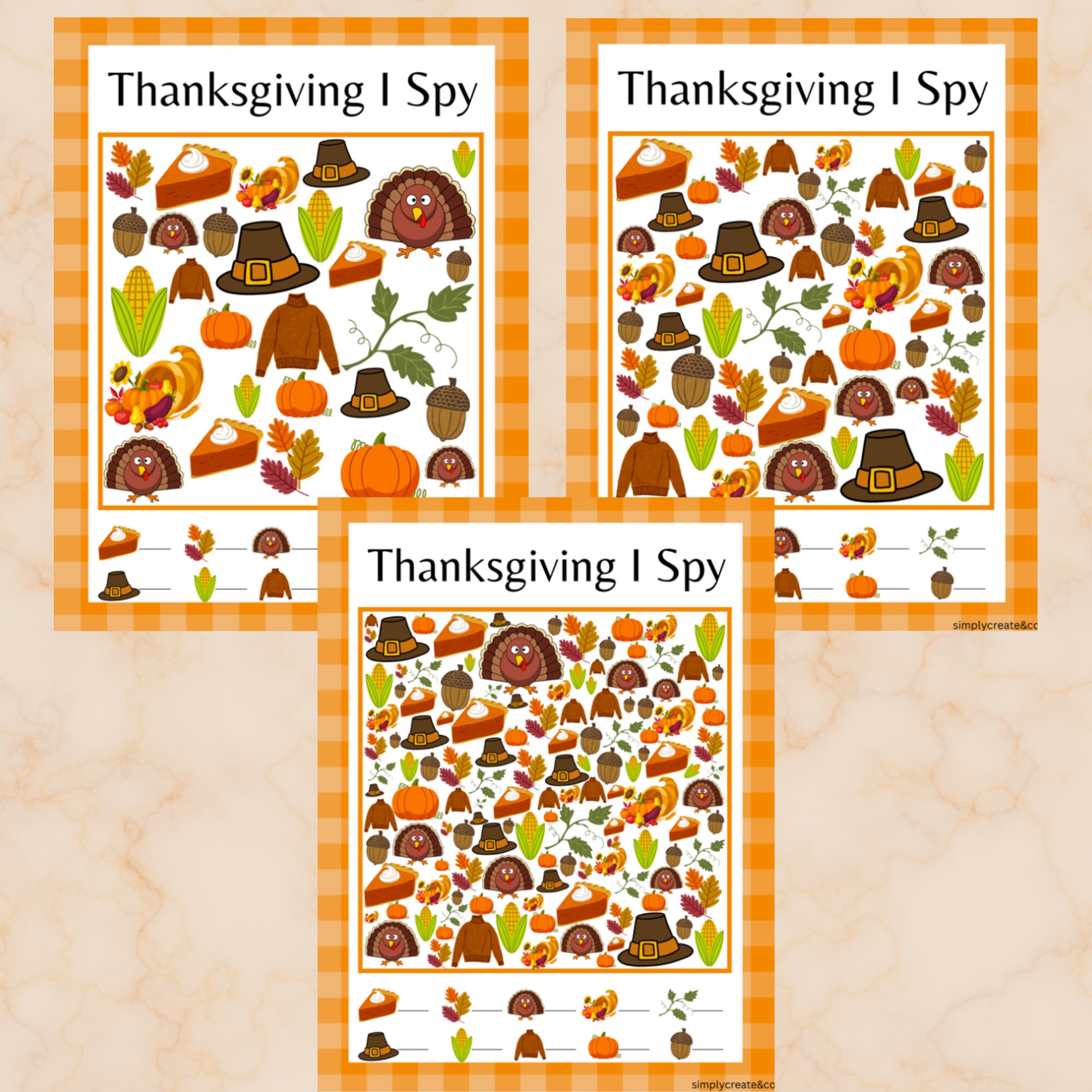 Thanksgiving I Spy Game, Printable Thanksgiving Activity for Kids ...