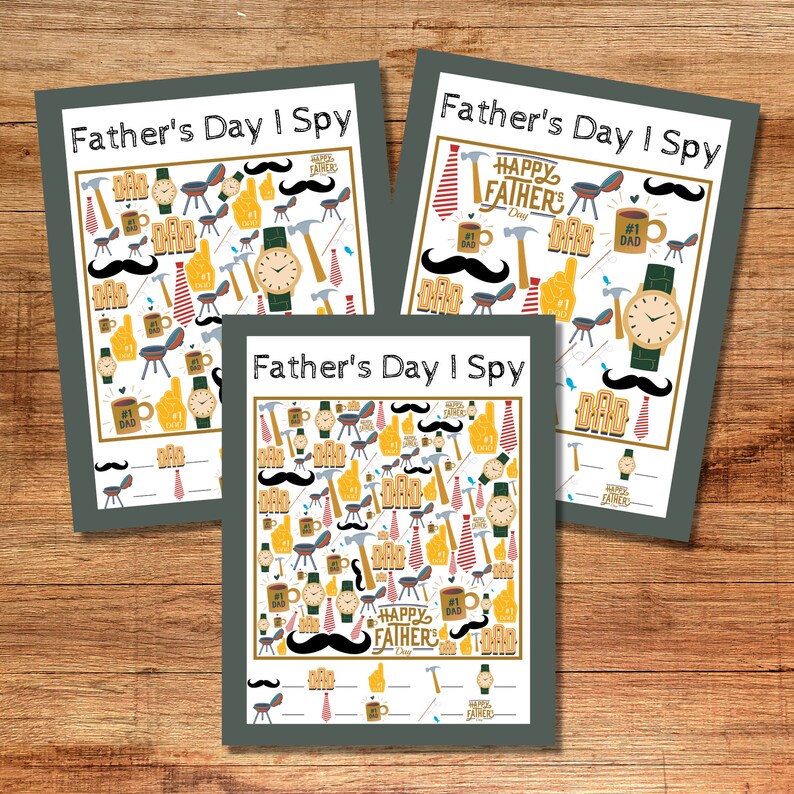 Father's Day I Spy Game, Printable Father's Day Activity Pages for Kids ...