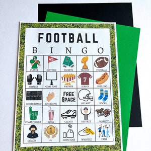 Football Bingo Cards, American Football Party Game for Kids, Teens, and ...
