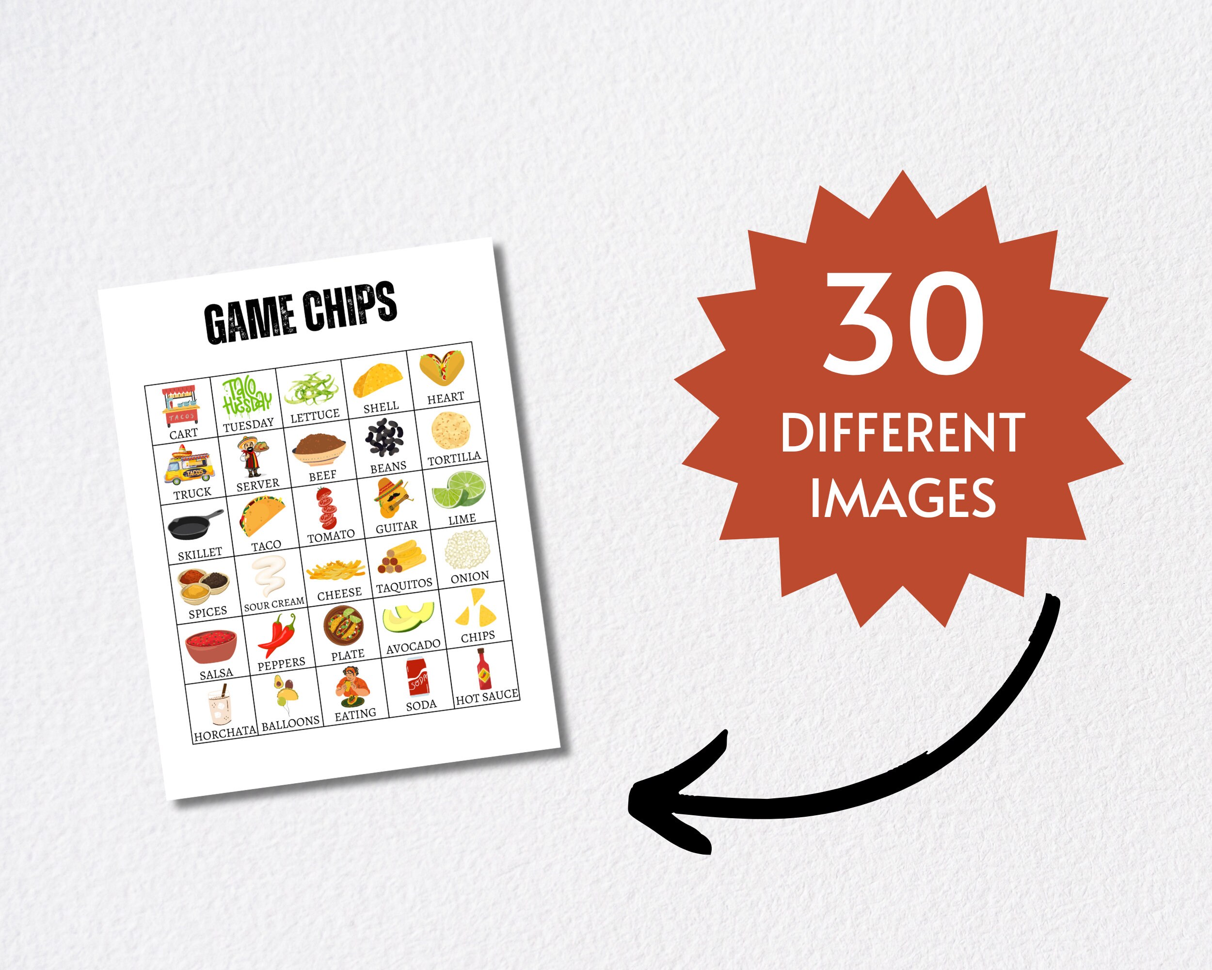 Taco Bingo Cards, Printable Cinco De Mayo Party Game - Etsy