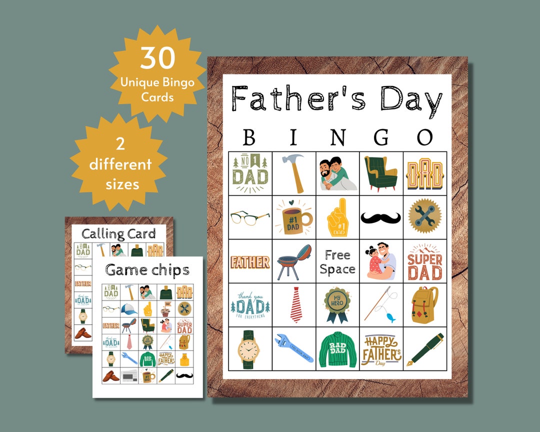 Father's Day Bingo Cards Bundle, Printable Father's Day Party Game for ...