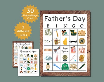 Father's Day Bingo Cards Printable Party Game for Father's Day Party ...