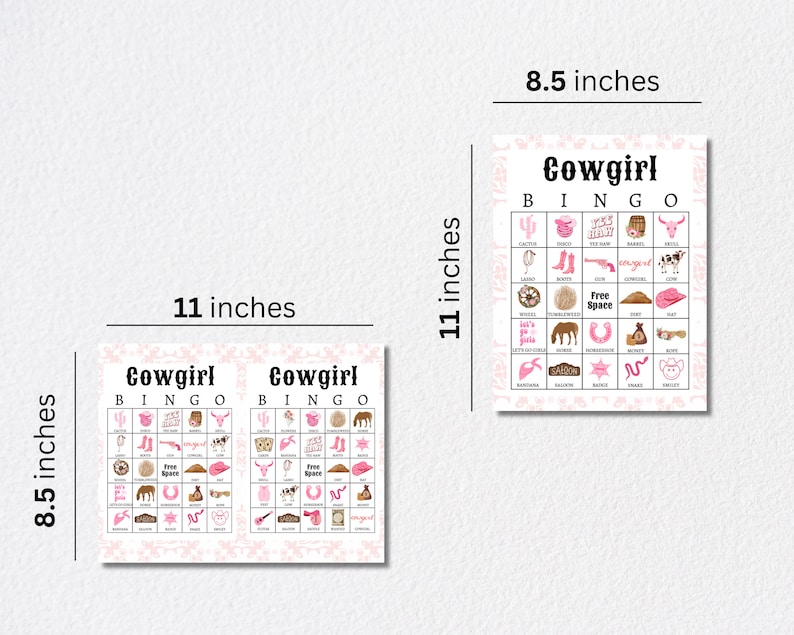Cowgirl Bingo Cards, Pink Wild West Party Game, Printable Cowgirl ...