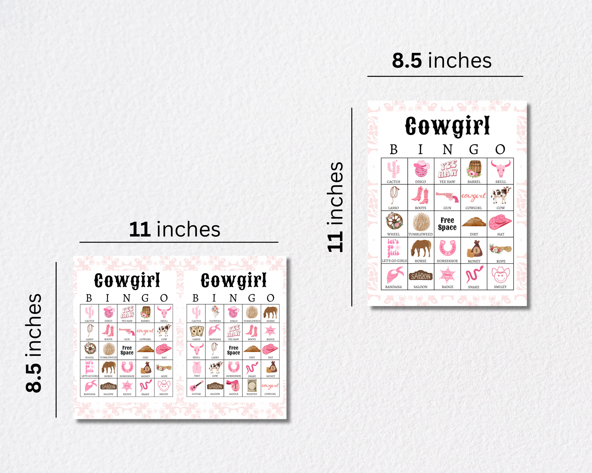 Cowgirl Bingo Cards, Pink Wild West Party Game, Printable Cowgirl ...