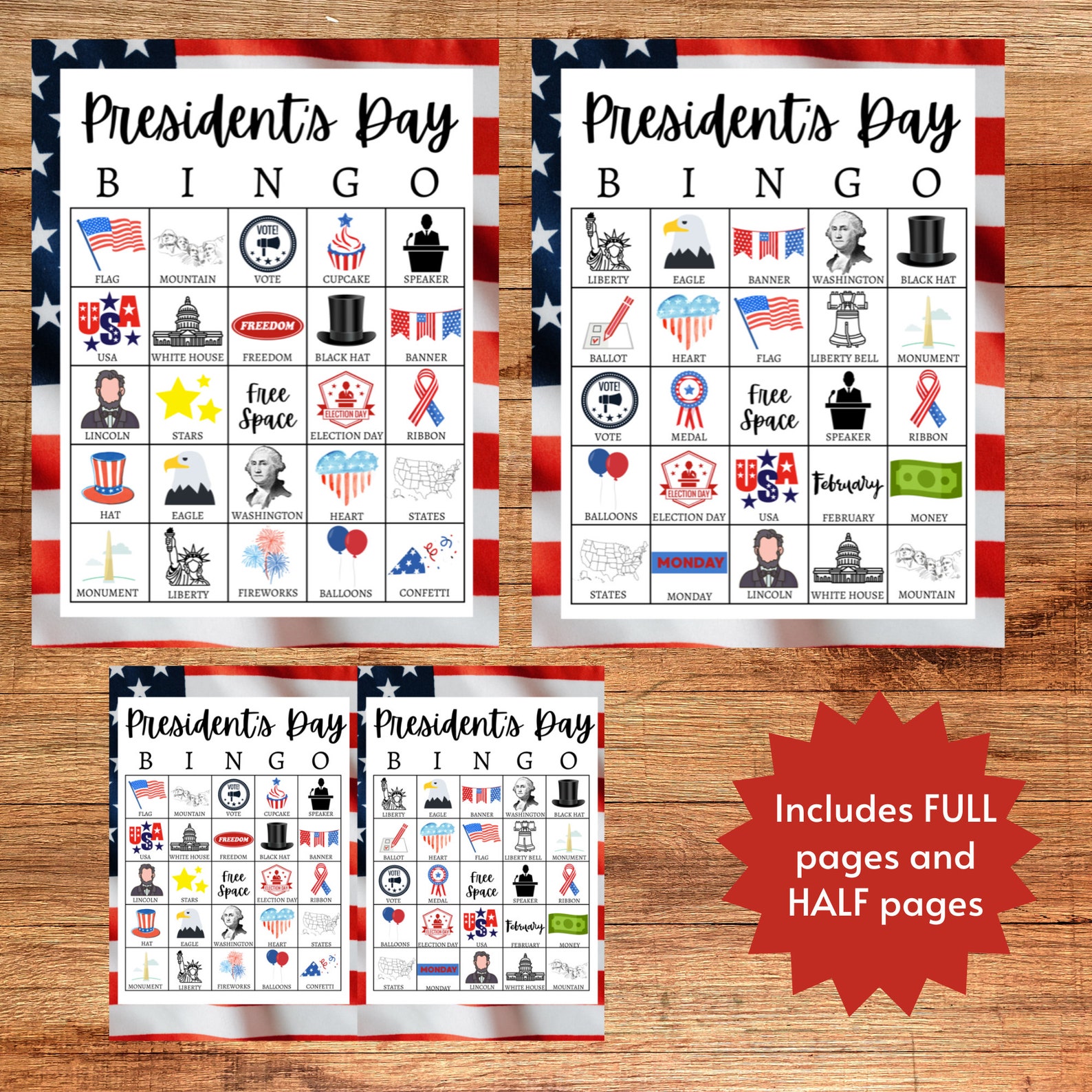 President's Day Bingo, Printable Party Game for Kids, Teens, and Adults ...