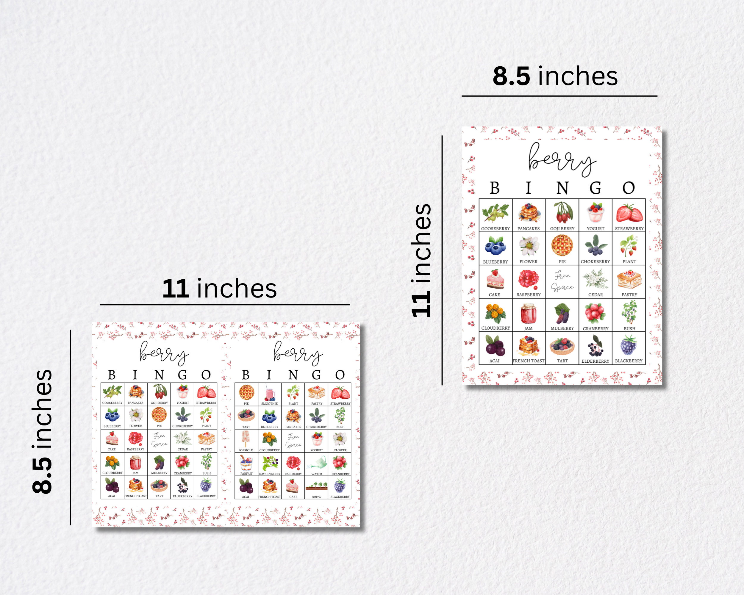 Berry Bingo Cards, Printable Berries Themed Party Game for All Ages ...