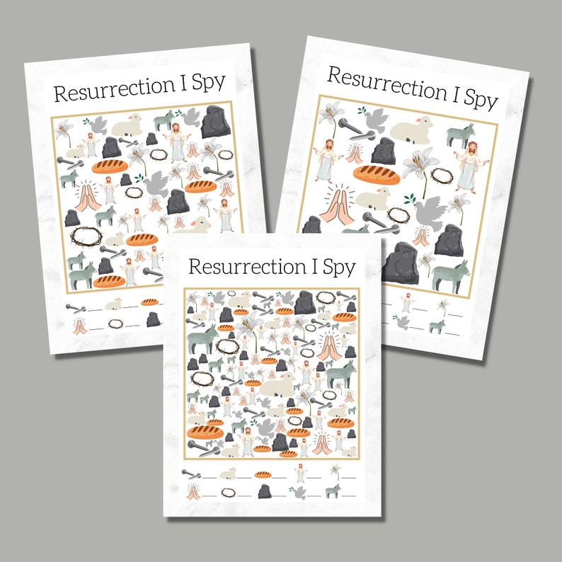 Resurrection I Spy Game, Printable Easter Activity, Resurrection Games ...