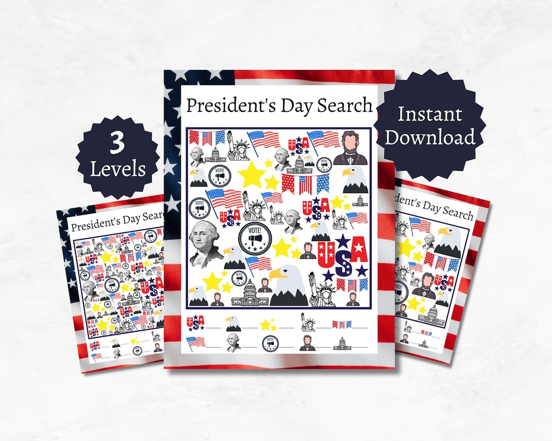 President's Day Search Game, Printable USA Counting Activity for Kids ...