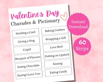 Valentine's Day Charades Printable Charades Game - Etsy