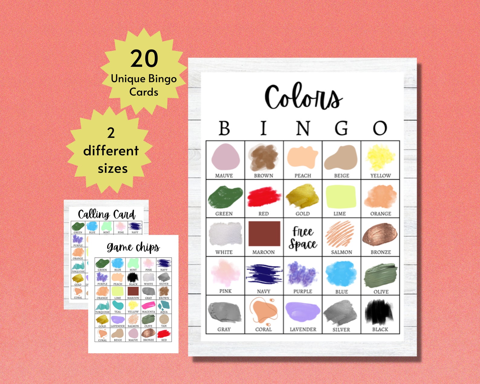 Color Bingo Cards, Colors Learning Game for Kids, Learning Colors - Etsy