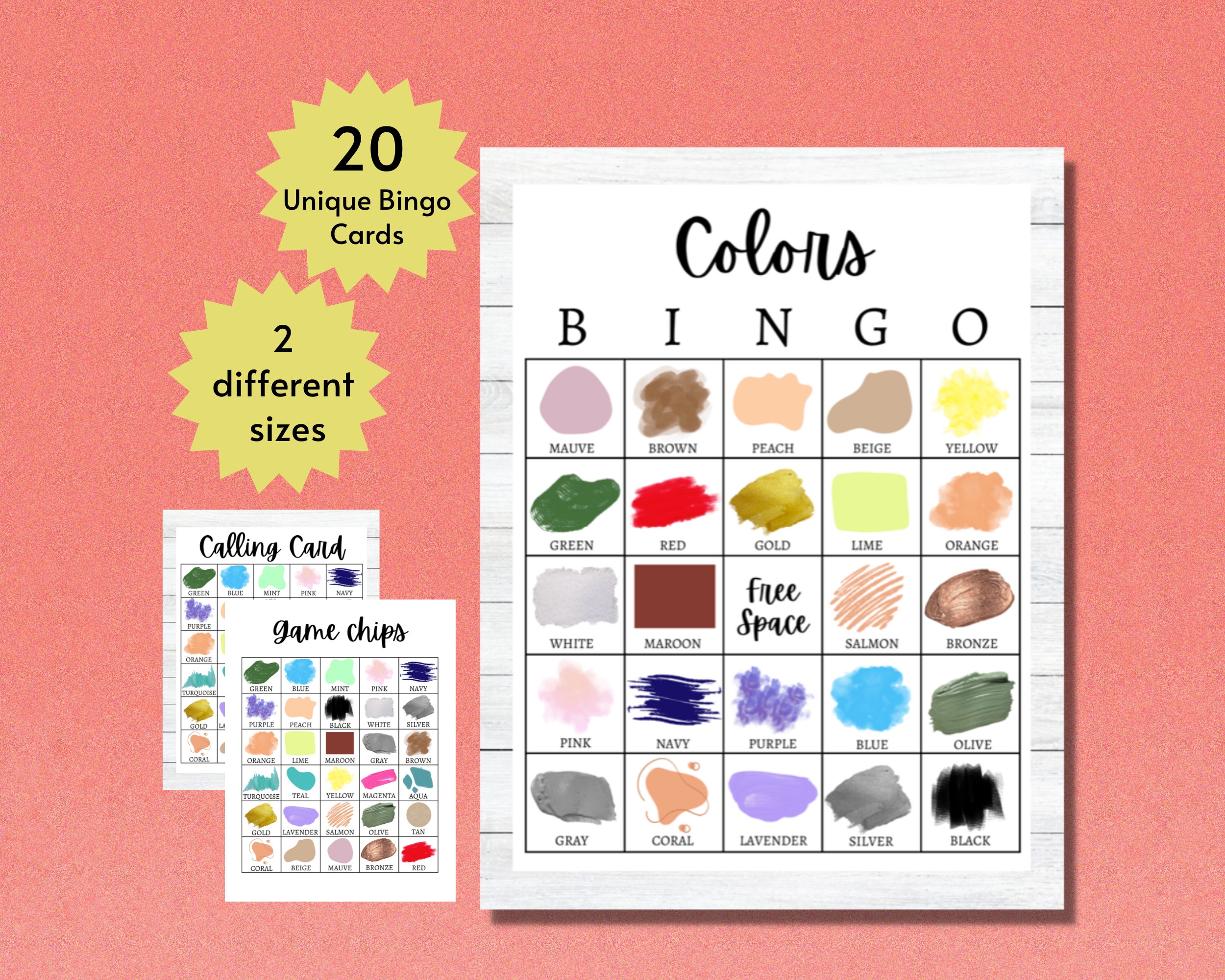 Color Bingo Cards, Colors Learning Game for Kids, Learning Colors - Etsy