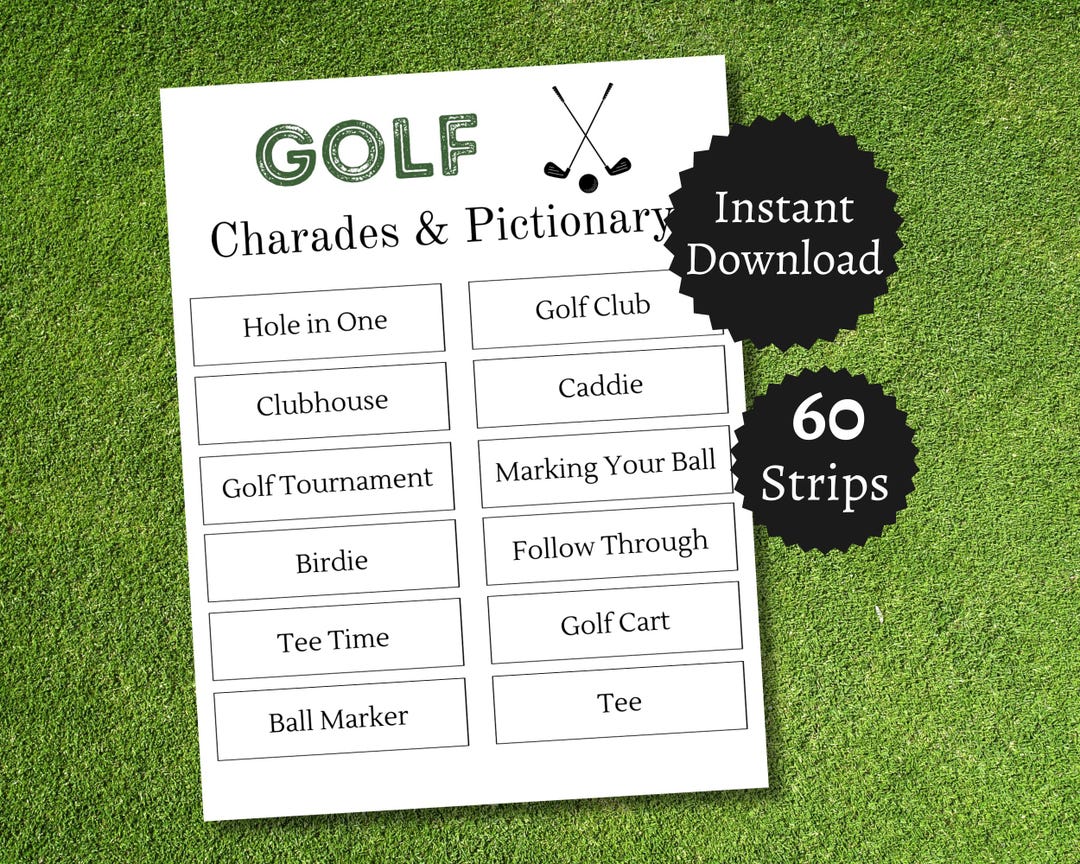 Golf Party Game, Printable Golf Charades Activity, Golfing-themed ...