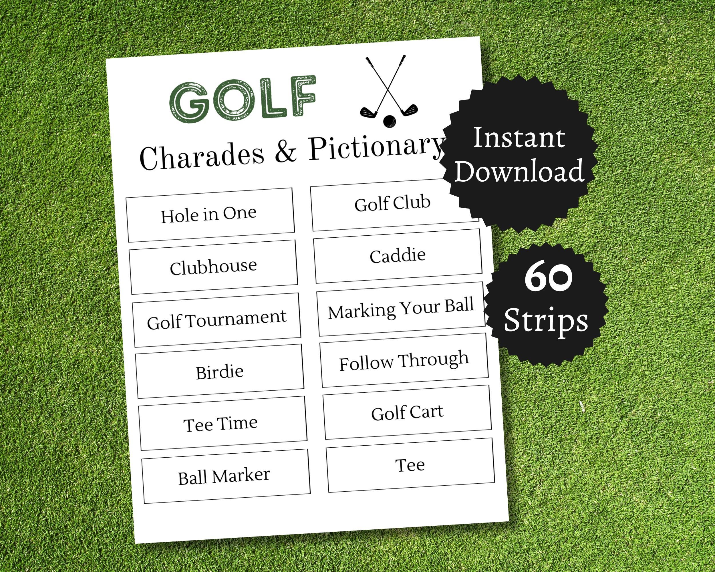 Golf Party Game, Printable Golf Charades Activity, Golfing-themed ...