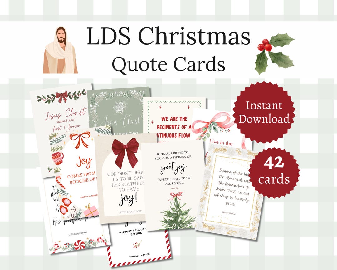 LDS Christmas Quote Cards, Printable Latter-day Saint Holiday Handouts ...
