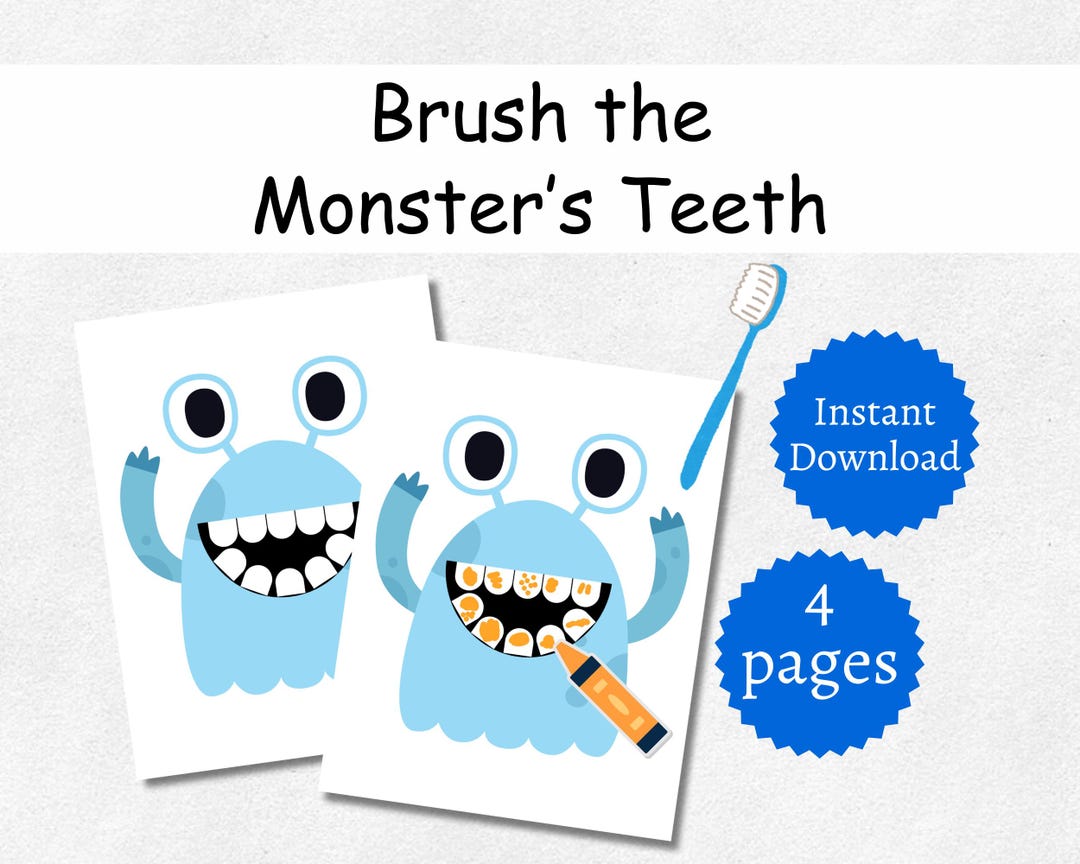 Toothbrush Activity for Kids, Printable Teeth Brushing Game - Etsy UK