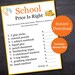 Back to School Price is Right Game, Printable Classroom Activity ...