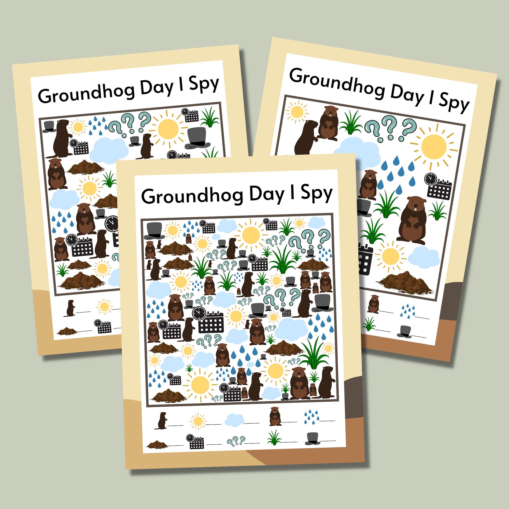 Groundhog Day I Spy Game, Printable Groundhog Activity for Kids - Etsy