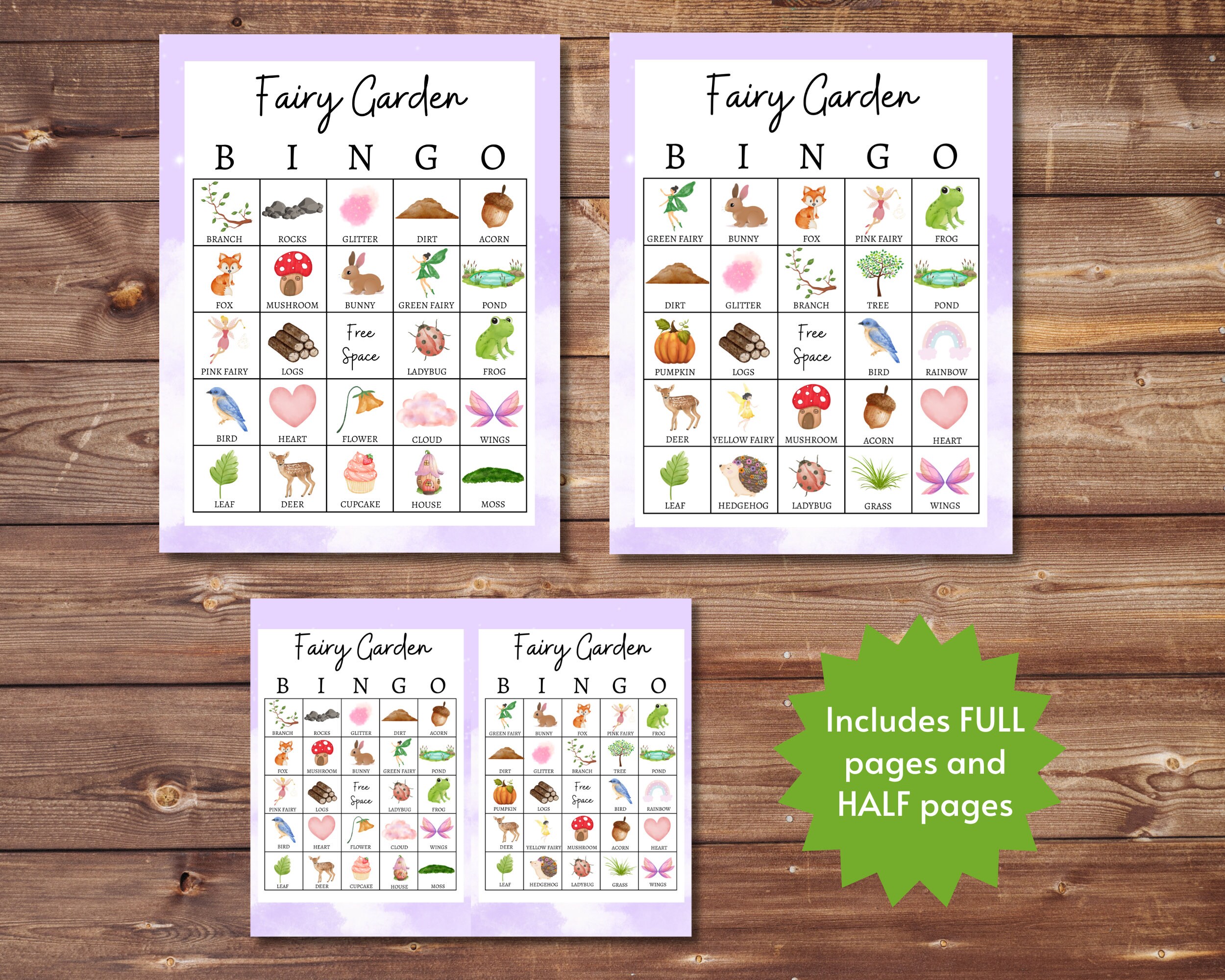 Fairy Garden Bingo Cards, Printable Birthday Party Game for Kids, Cute ...