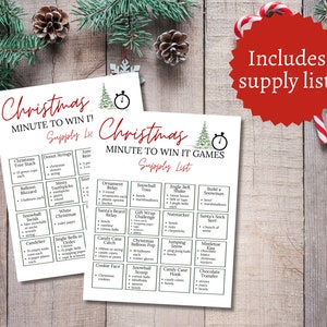 Christmas Minute to Win It Game, Printable Christmas Party Games ...