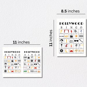 Hollywood Bingo Cards, Printable Movie Night Party Game, Includes Full ...