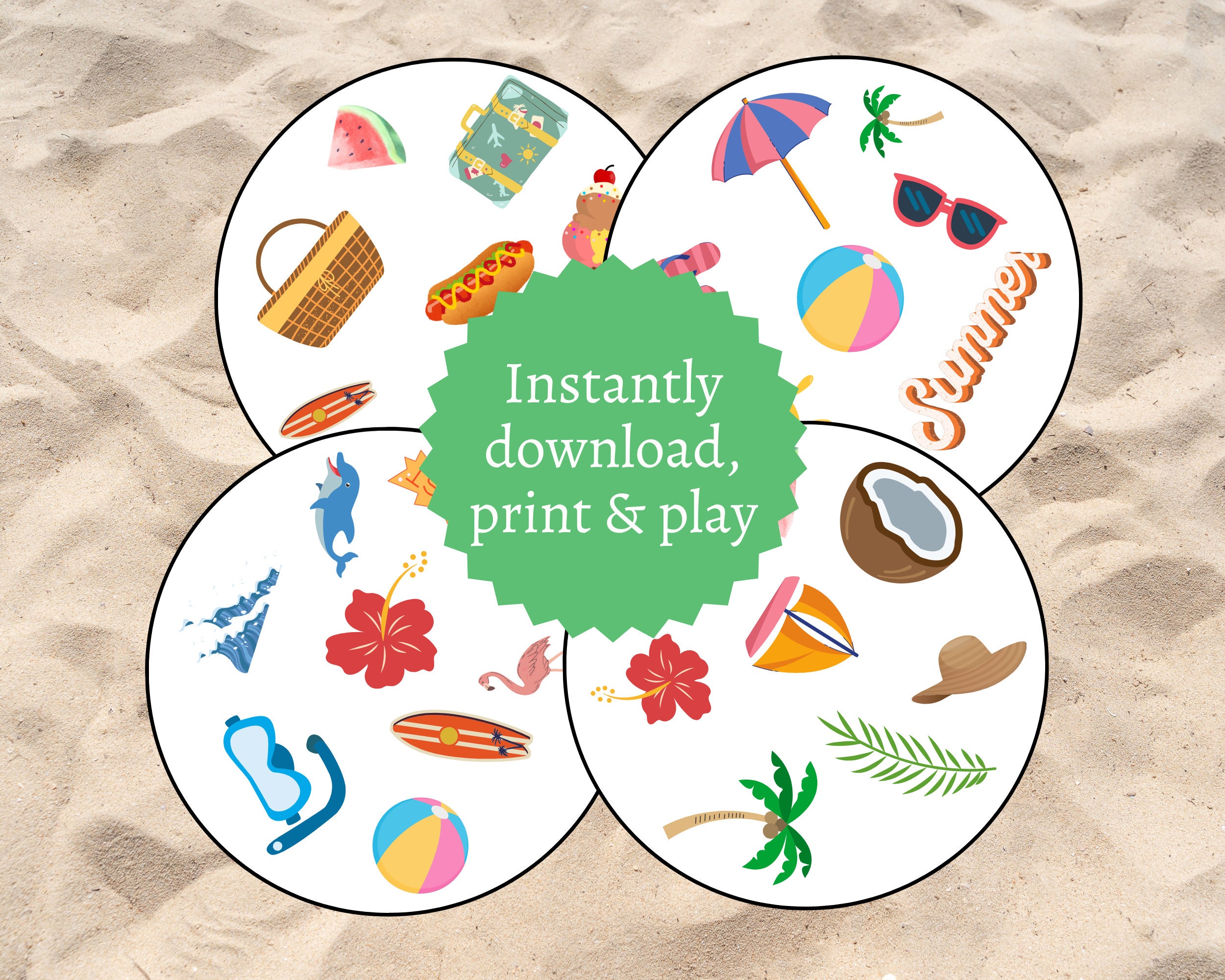 Summer Seek It Card Game, Printable I Spy Activity for Kids, Teens, and ...