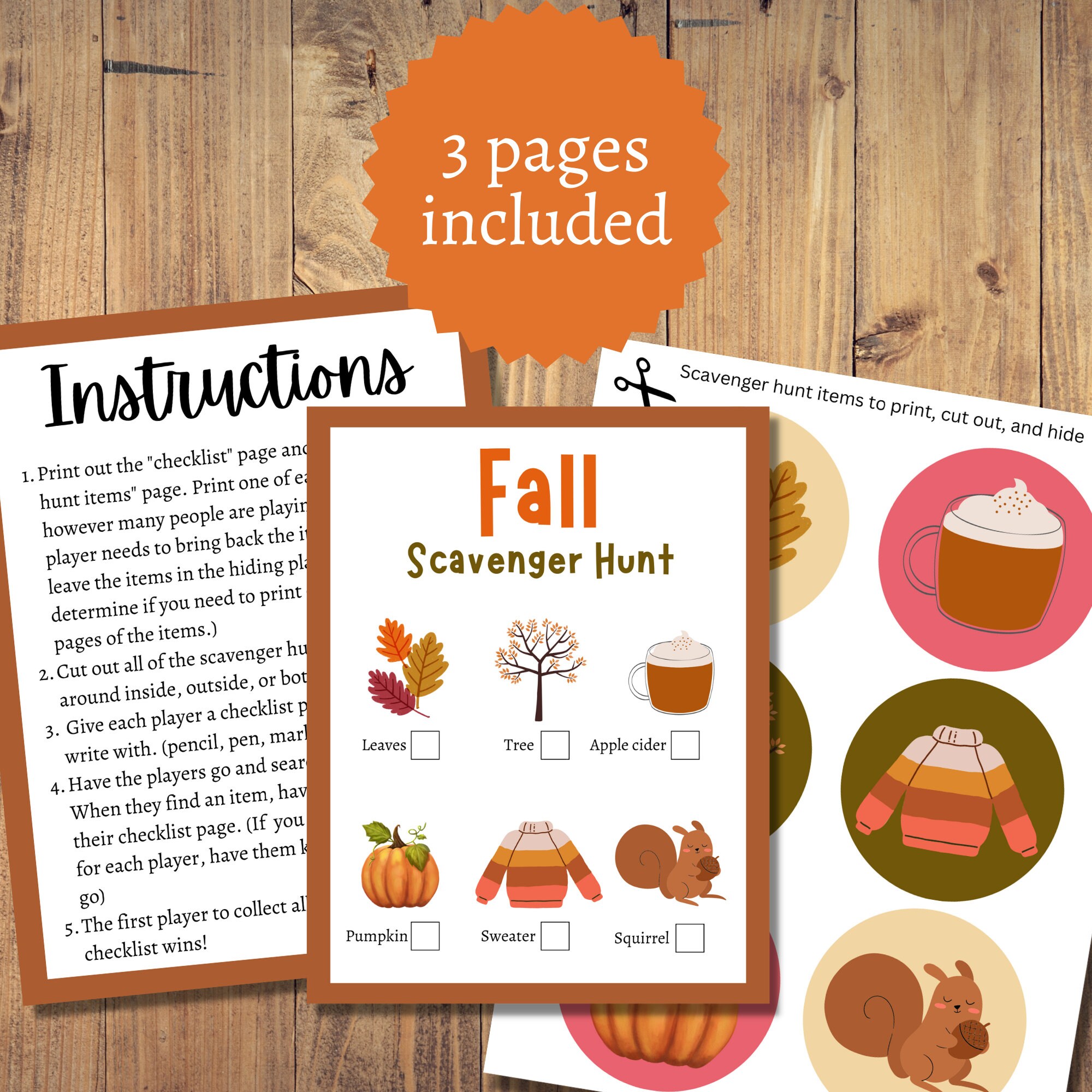 Fall Scavenger Hunt for Kids, Printable Autumn Games for Toddlers ...