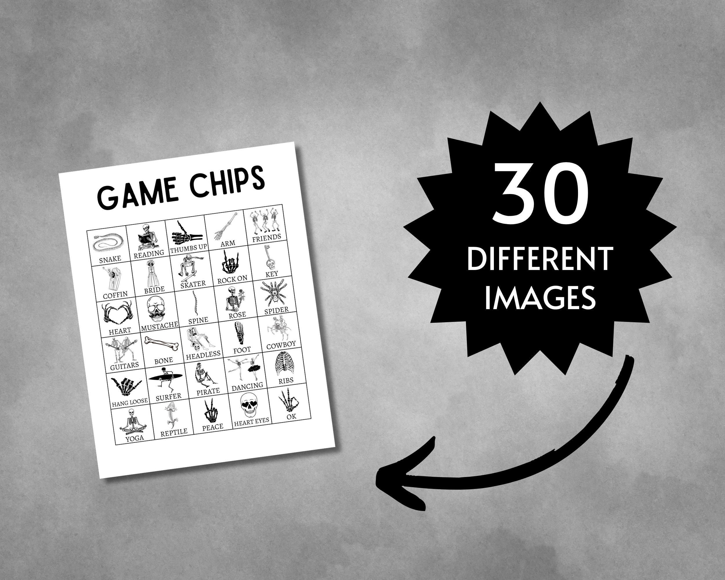 Skeleton Bingo Cards, Halloween Party Game for Kids, Teens, and Adults ...