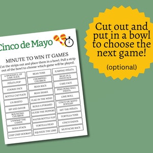 Cinco De Mayo Minute to Win It, Printable May 5th Party Games for Kids ...