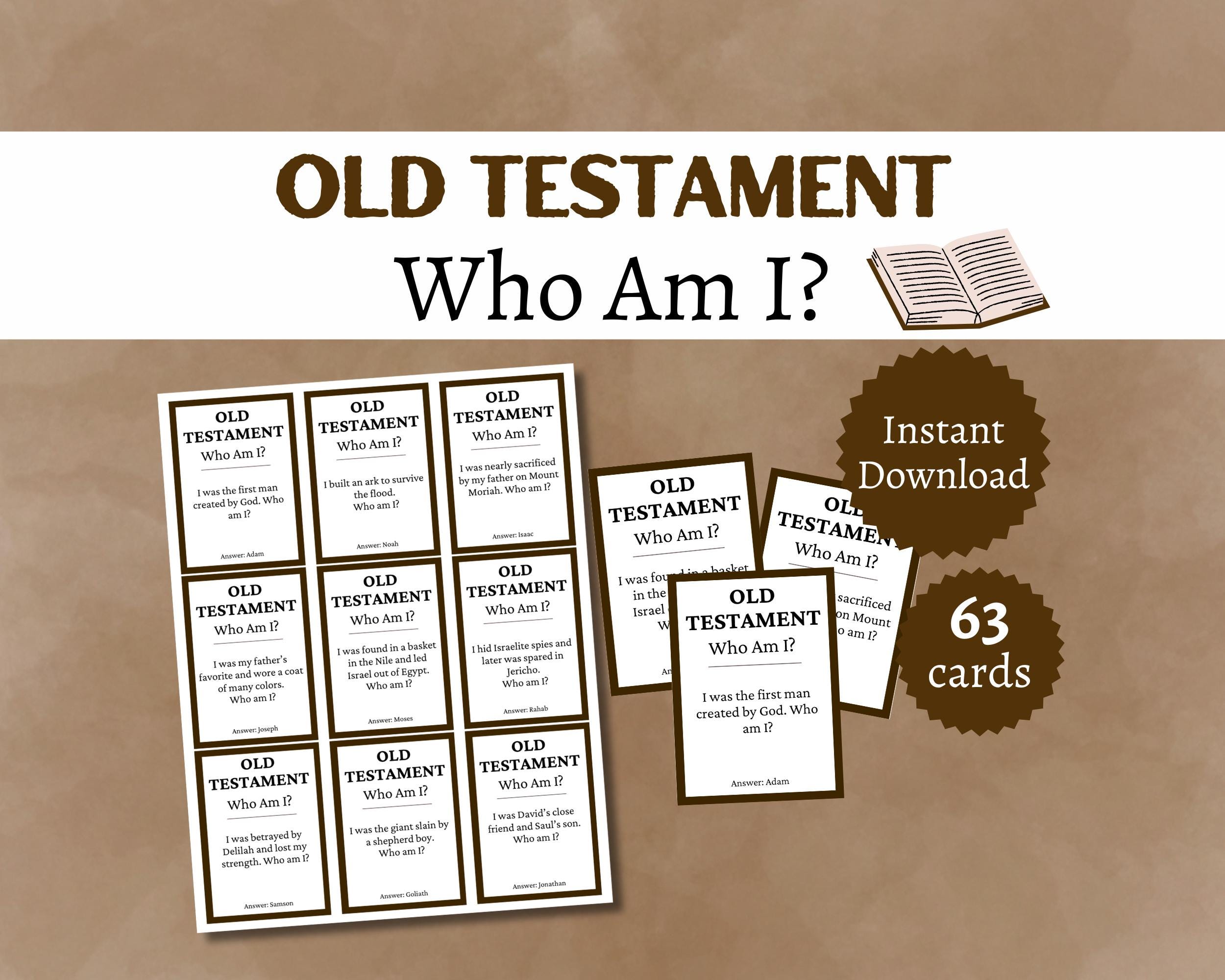 Old Testament Who Am I Trivia Cards, Printable Bible Game for Kids ...