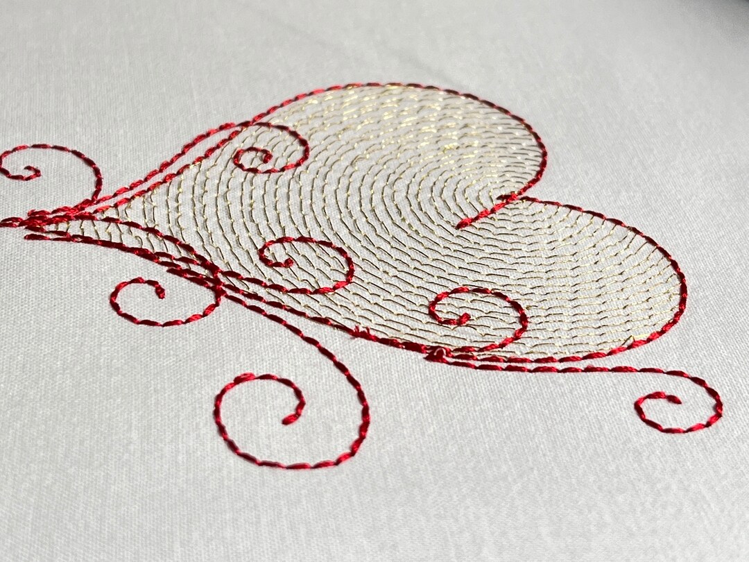 Floral Heart Machine Embroidery File - Etsy