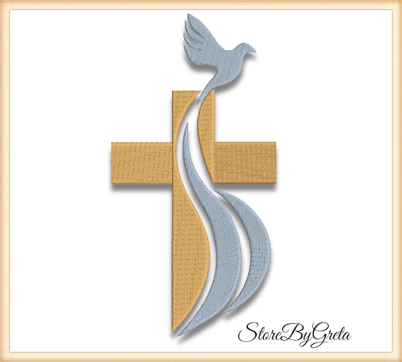 Embroidery Design Dove Cross Church Logo Pes Pattern - Etsy Embroidery Design Dove Cross Church Logo Pes Pattern - Etsy