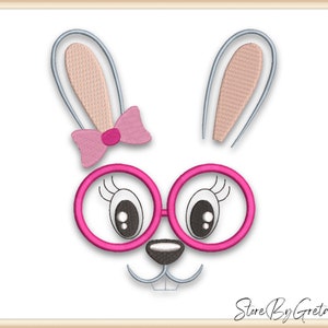 Bunny Face Embroidery Design Easter Pattern Instant Digital Download - Etsy