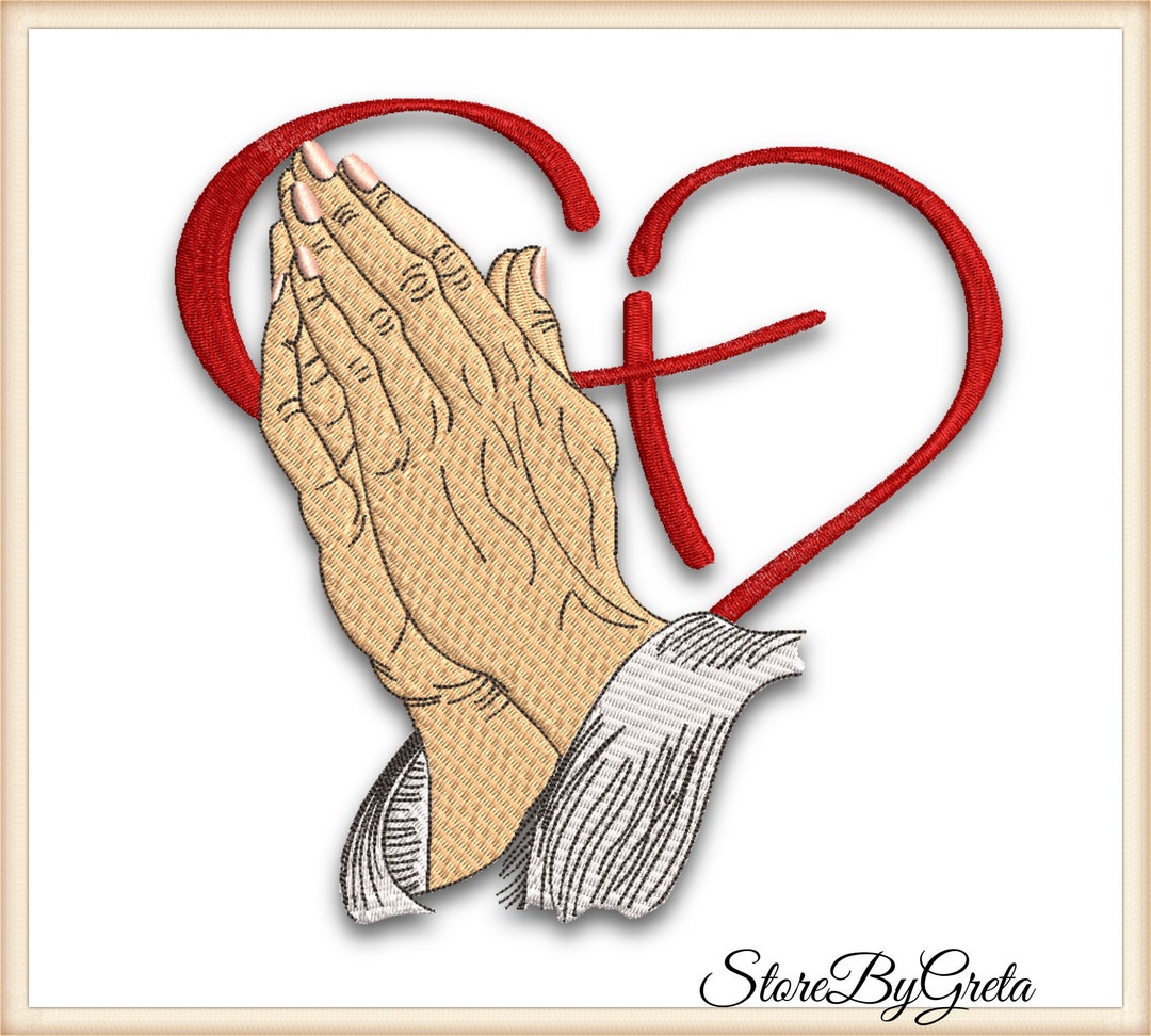 Praying Hands Embroidery Machine Pe Designs Christian Pes - Etsy