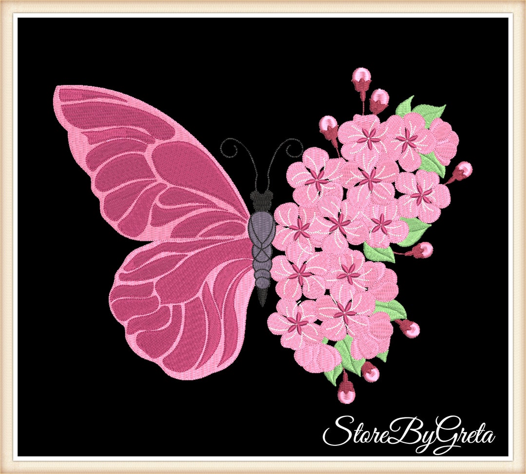 Butterfly Embroidery Design Pes Flower Machine Instant Digital Download ...