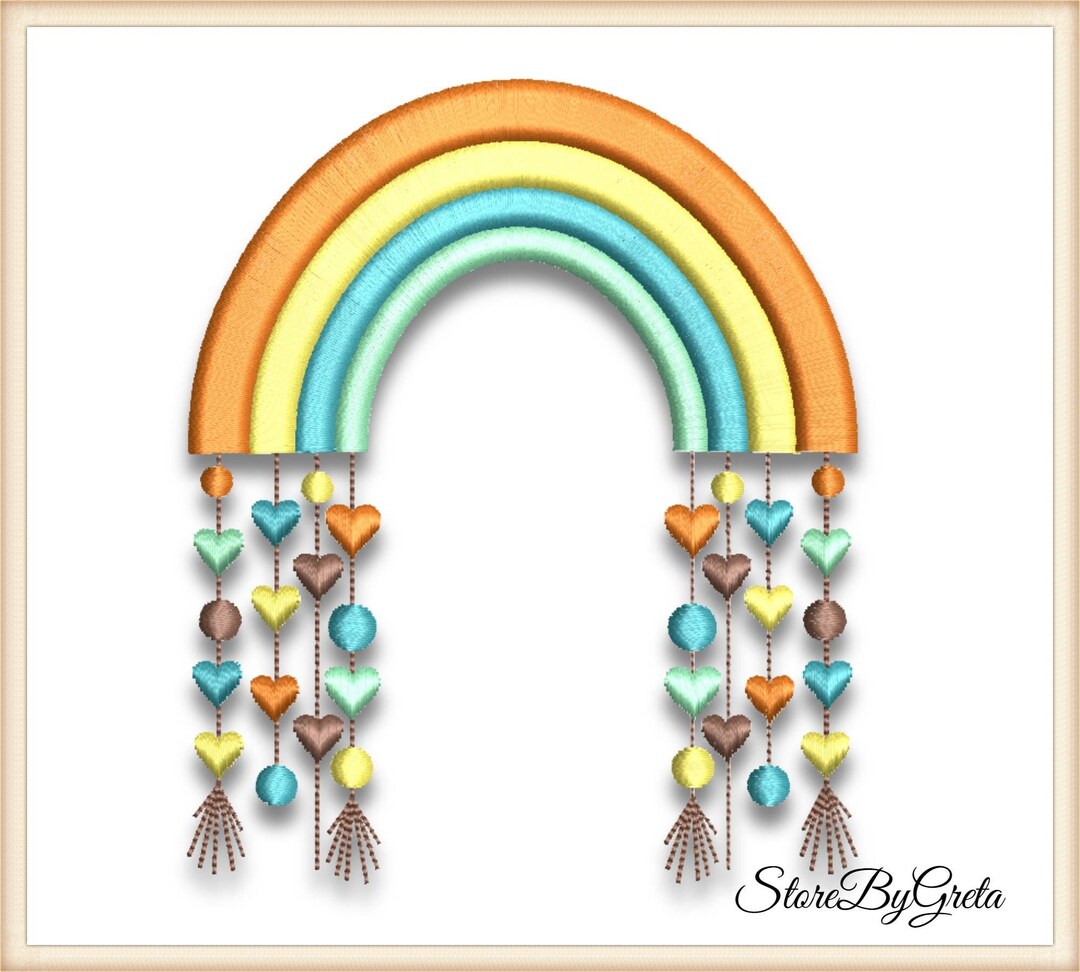 Boho Rainbow Embroidery Machine Designs Pes Pattern Instant Digital ...