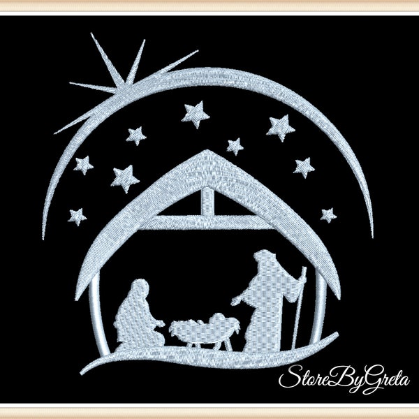 Nativity Embroidery - Etsy