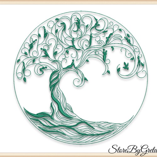 Tree of Life Machine Embroidery Digitized Design Pattern - Etsy
