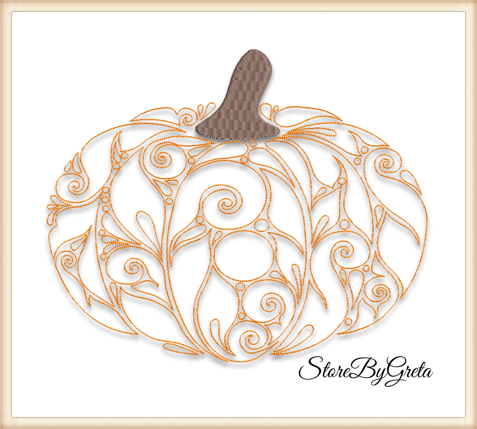 Pumpkin Embroidery Machine Design Pes Outline Thankful Insant - Etsy