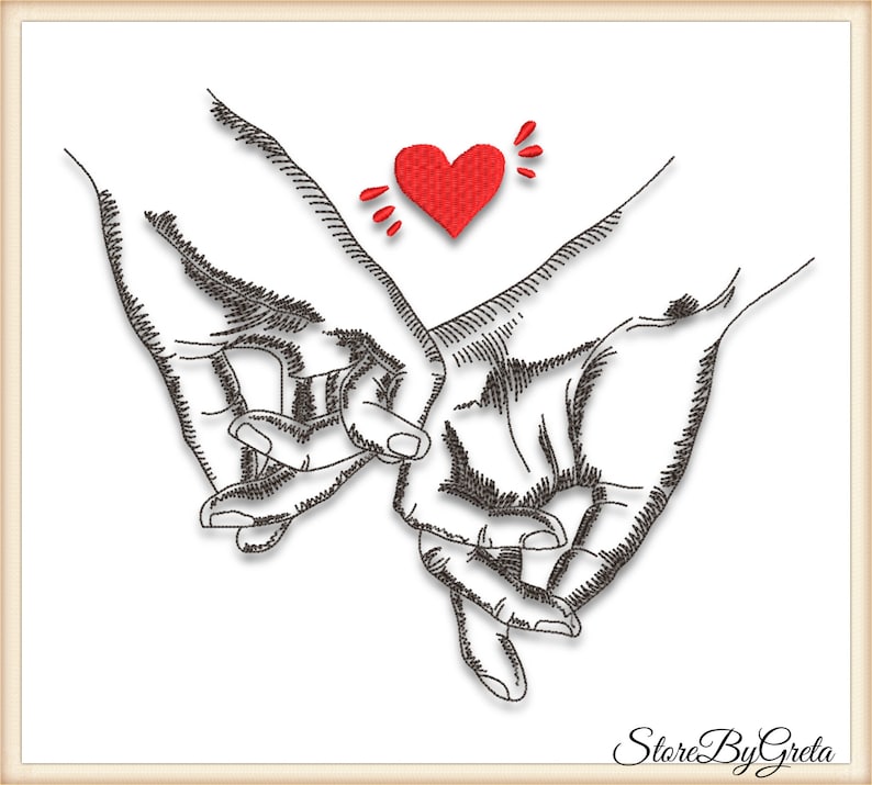 Couple in Love Hold Hands Embroidery Design Pes Love - Etsy